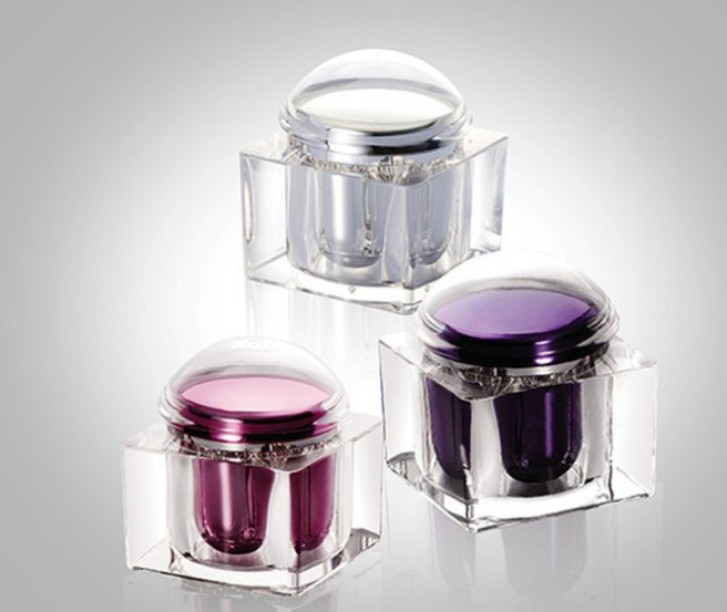 200g Fashionable Square Acrylic Cream Jars With Dome Cap, Square ...